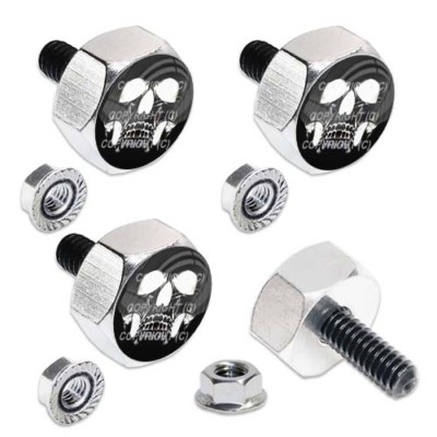 4 Polished Billet Hex Lic Fastener License Plate Frame Tag Bolts GHOST ...