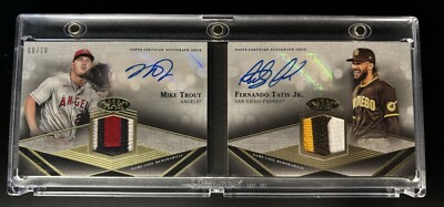 Mike Trout Fernando Tatis Jr 2022 Topps Tier One Dual Patch Booklet ...