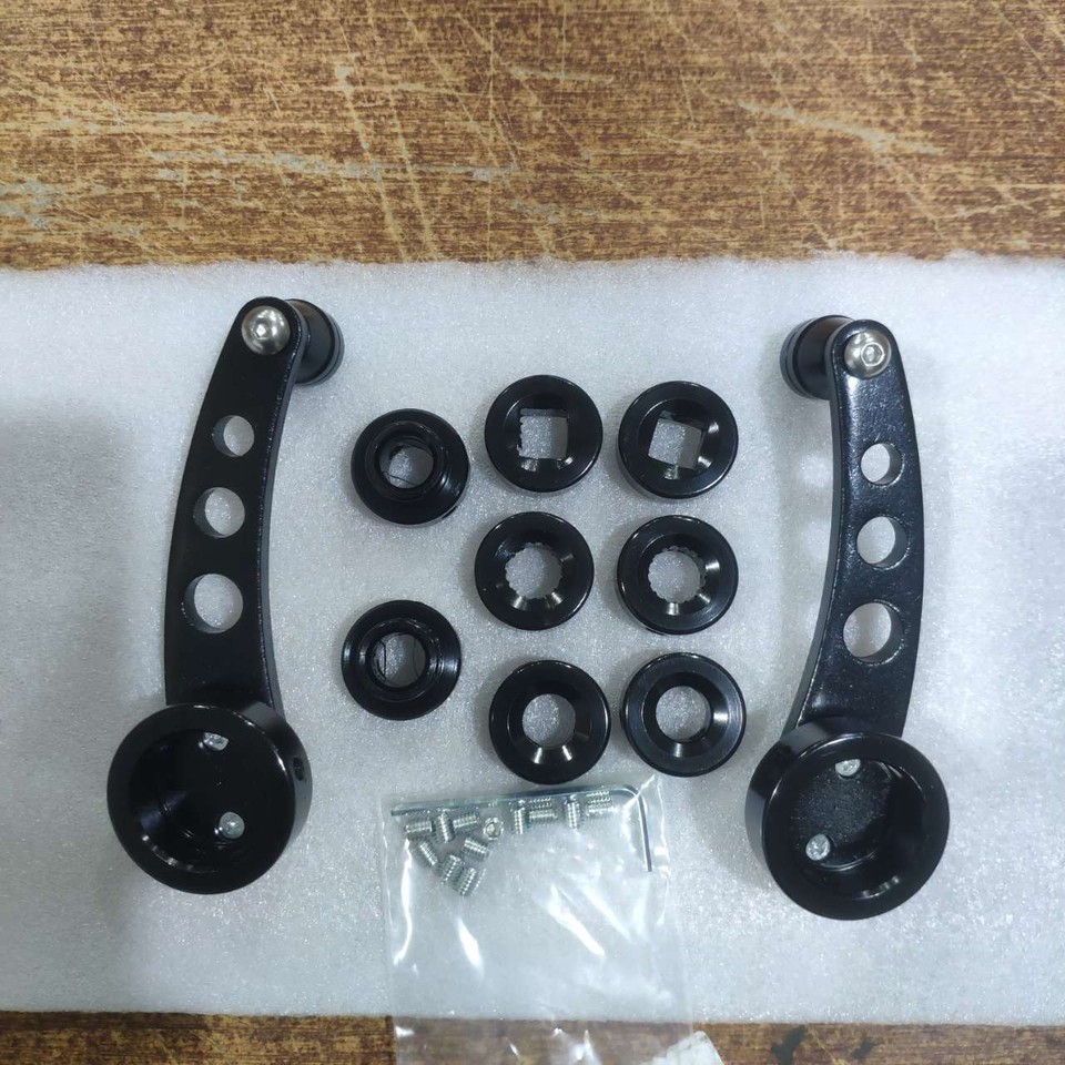 2Pcs Billet Black Aluminum Manual Car SUV Window Door Winder Glass ...