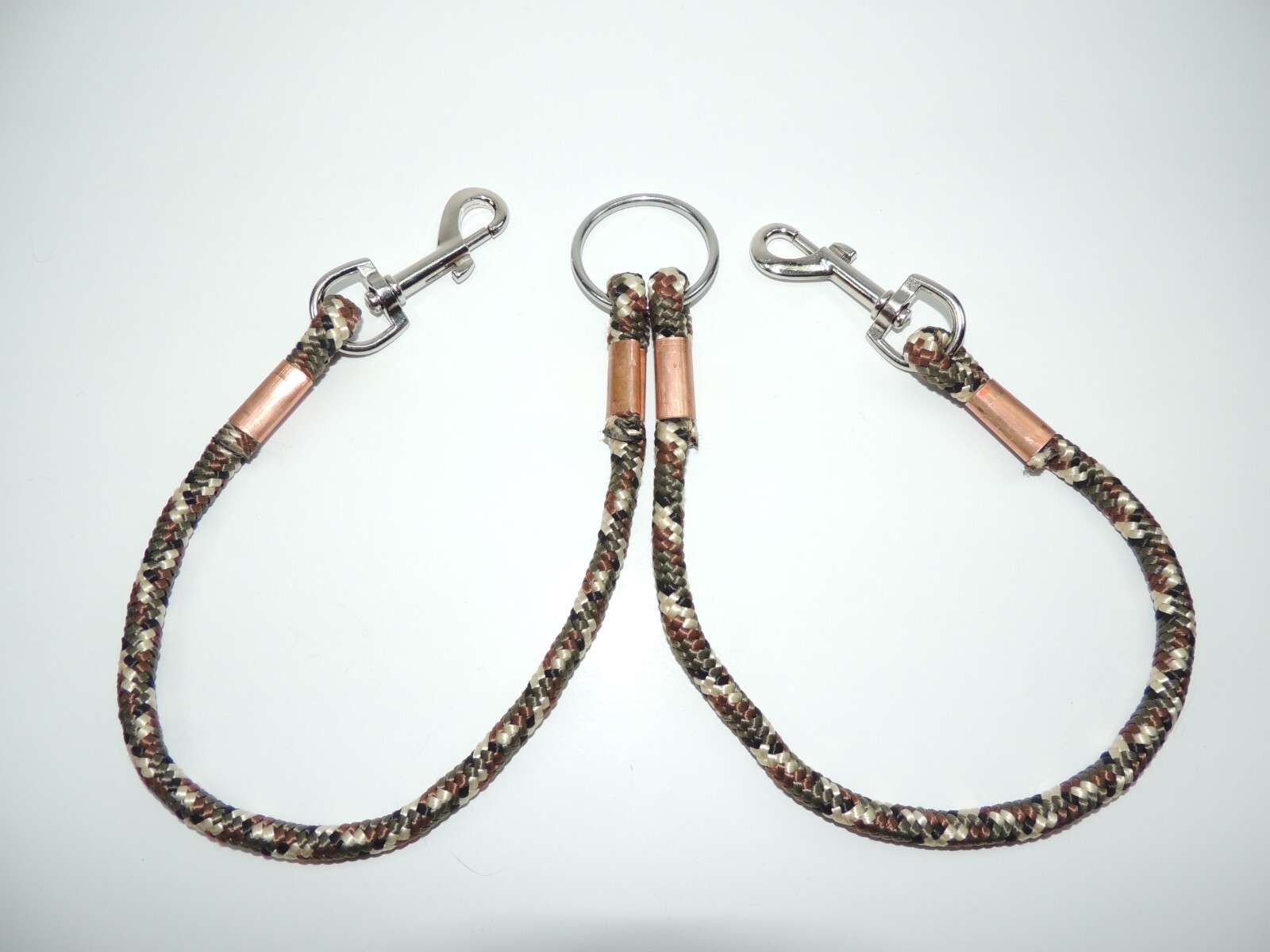 2 way dog leash coupler splitter camo braided polypropylene rope swivel ...