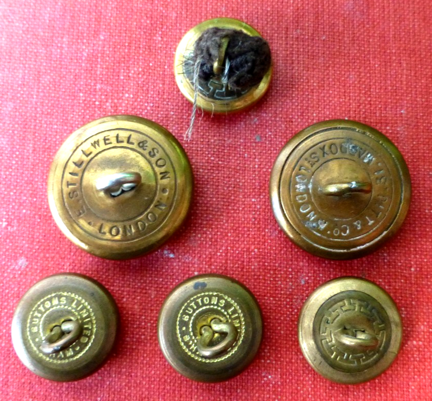 6 BUTTONS BRITISH WW1 ROYAL NAVAL AIR SERVICE GOLDEN BRASS EAGLE BIRD ...