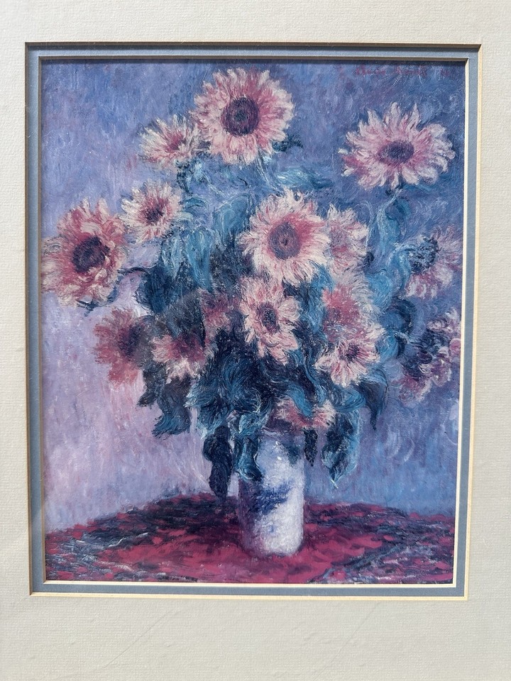 Framed Claude Monet Sunflowers Print 1881 Wall Art Vintage Museum ...