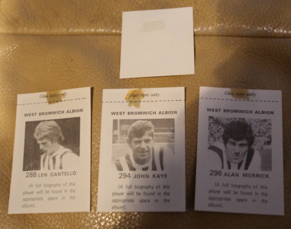 WEST BROMWICH ALBION FC 1971 COMPLETE SET ORIGINAL FKS STICKERS incl ...