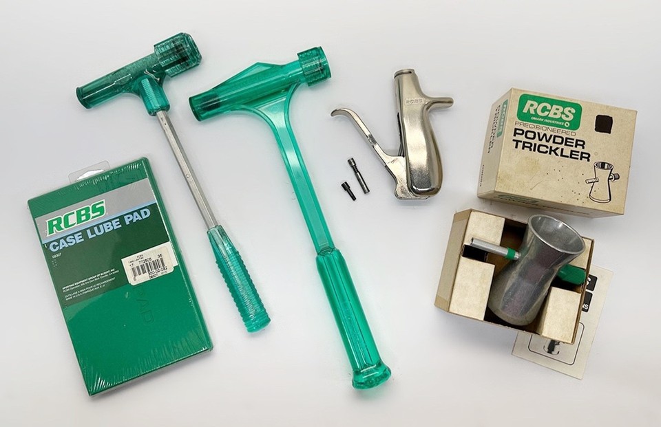 RCBS RELOADING TOOL LOT - HAND PRIMING TOOL, POWDER TRICKLER, BULLET ...