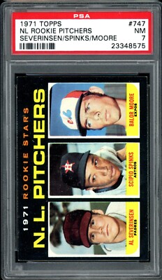 1971 Topps Baseball #747 Rookie Pitchers Severinsen Spinks Balor Moore ...