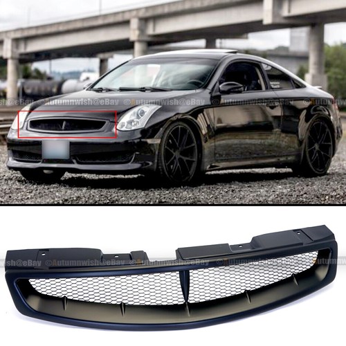 For 03-07 G35 2DR Coupe V35 Badgeless JDM Matte Black Bumper Hood Mesh ...