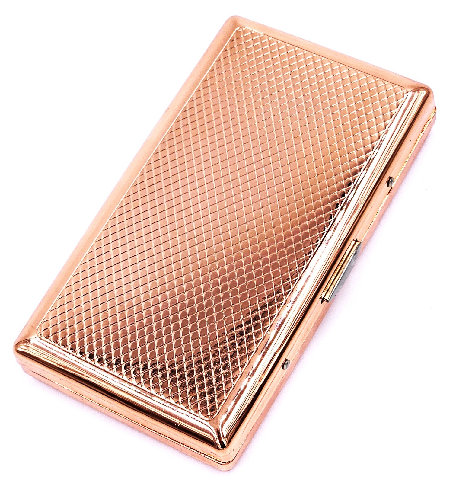 Retro Cigarette Case Double Sided King & 100s Etched Rose Gold Color ...
