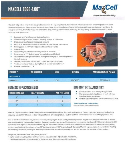 Maxcell EDGE 4" Fabric Innerduct-Orange | eBay