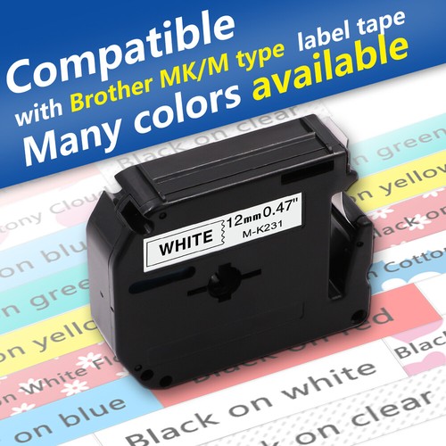 Brother MK231 Black on White 0.5" x 315" Non-Laminated Tape for sale ...