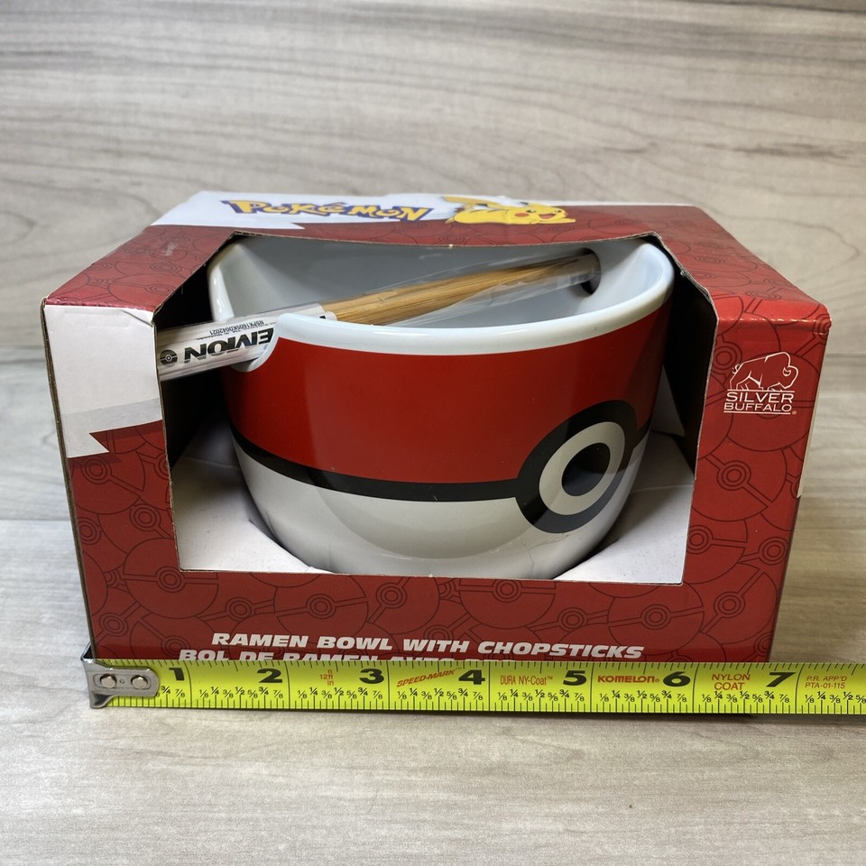 Nintendo Pokémon Pokeball 20 Ounce Ceramic Ramen Bowl With Chopsticks ...