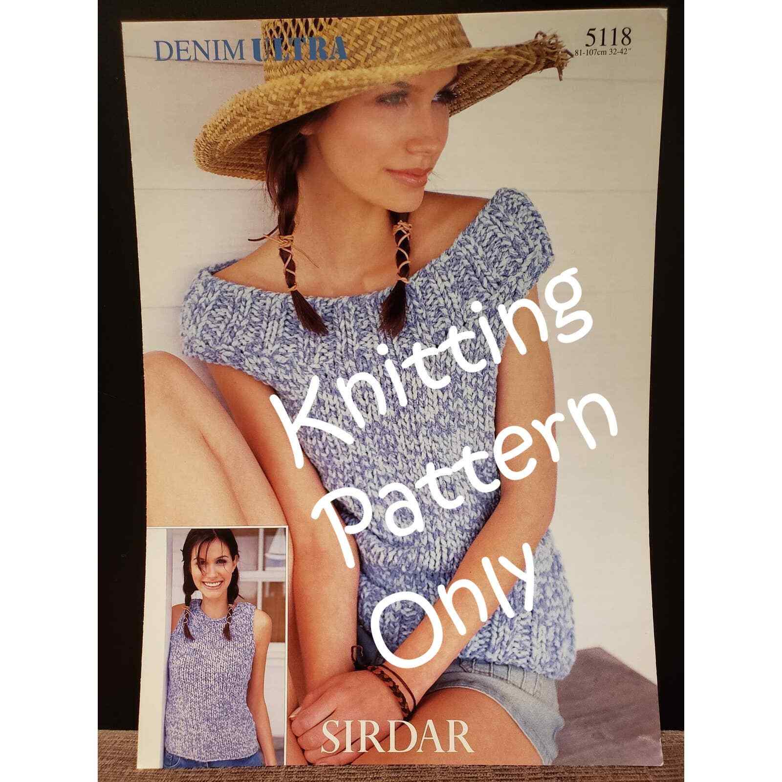 New Sirdar 5118 Denim Ultra Off Shoulder Tank Top Sweater Knitting Pattern | eBay