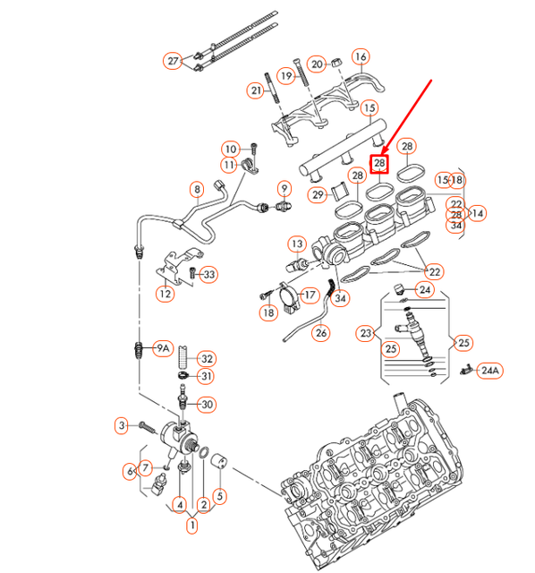 Audi A4 B8 Upper Intake Manifold Gasket 079129717D Genuine for sale ...
