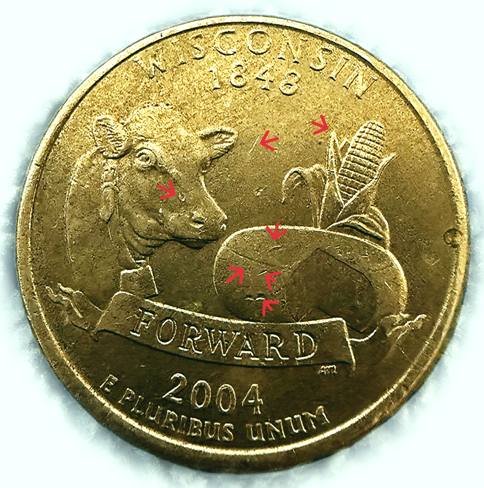 2004 Wisconsin State quarter with high leaf error, mint error | eBay