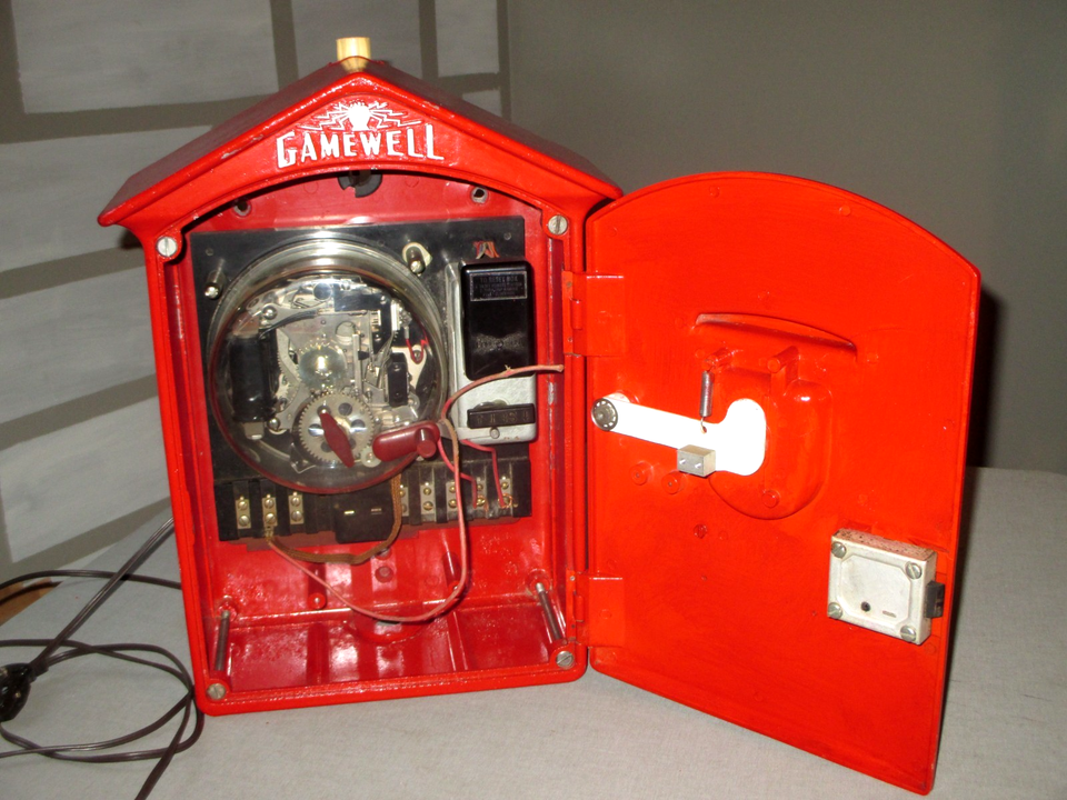 VINTAGE GAMEWELL FIRE DEPT ALARM BOX- PULL DOWN HANDLE- LIGHTED ...