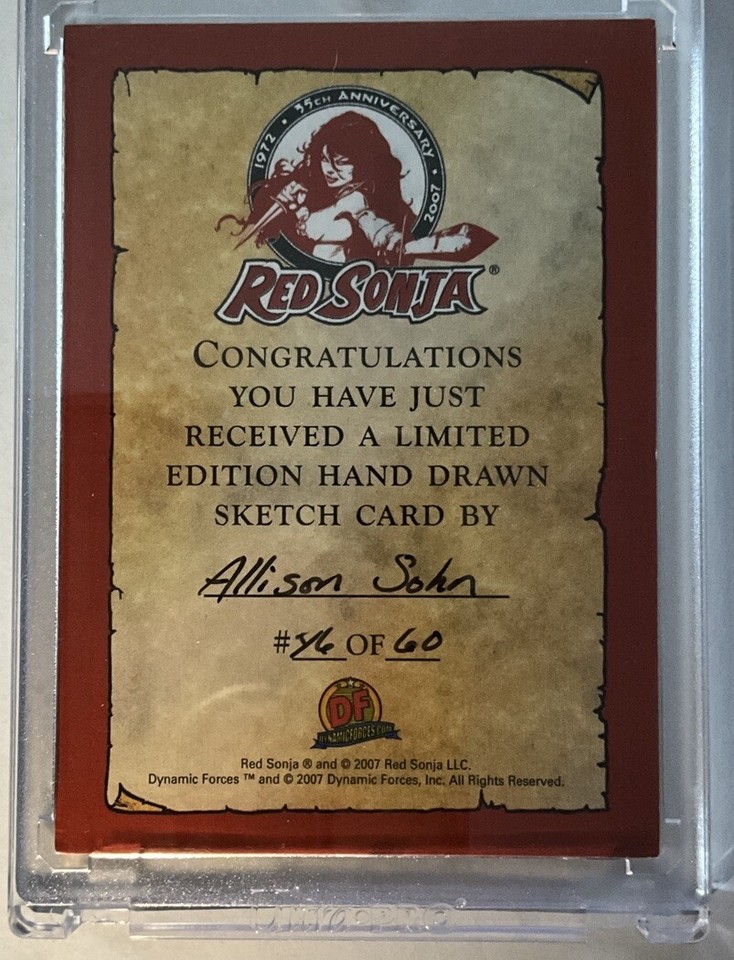 Red Sonja Sketch Trading Card Allison Sohn | eBay