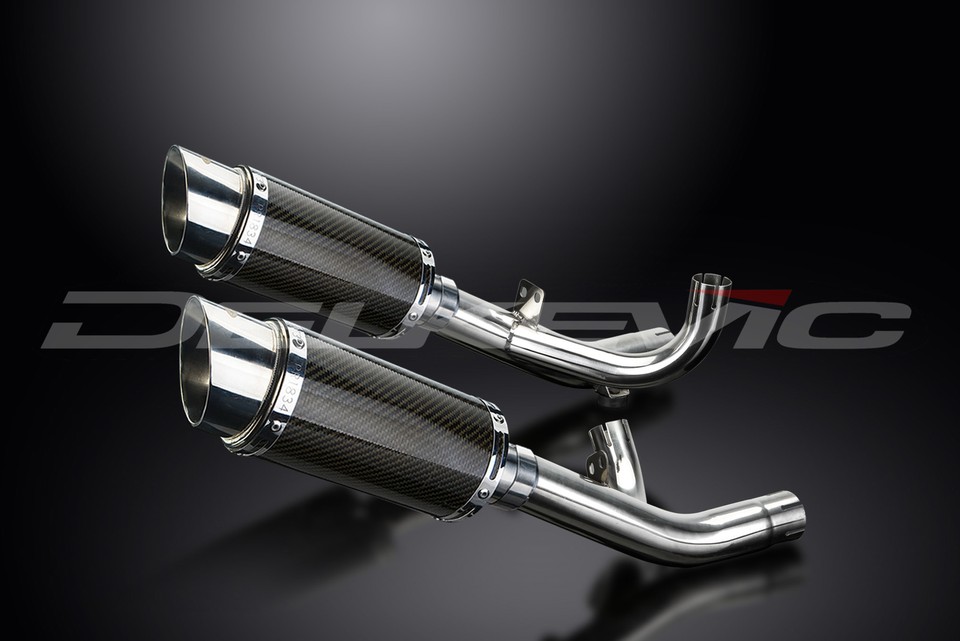 Yamaha VMAX 1700 2009-2020 Slip On 8" Round Carbon Exhaust Muffler Kit ...
