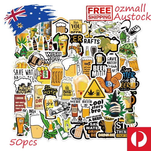 50pcs Funny Stickers WEED BEER Images Stickers Bomb Vinyl Decal Laptop ...