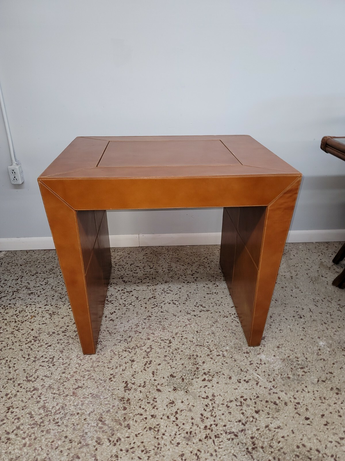 Hidden Backgammon Table All Leather Game Table 1970's Chess Checkers ...