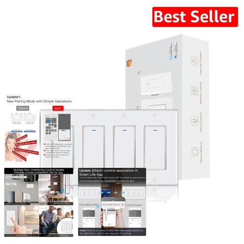 4-Pack WiFi Smart Light Switch - Alexa & Google Home Compatible ...