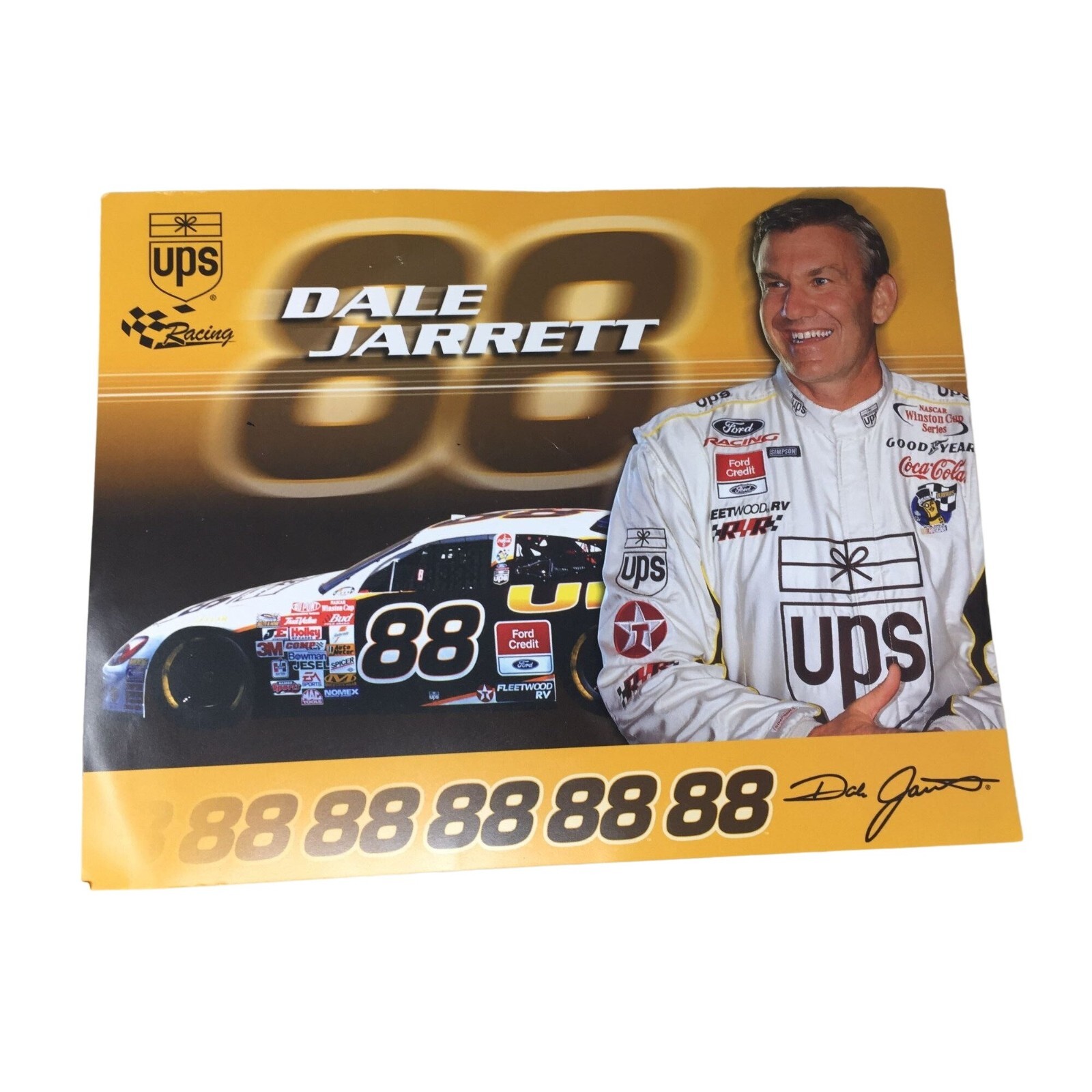 Dale Jarrett 2001 UPS Postcard NASCAR 8x10 Card | eBay
