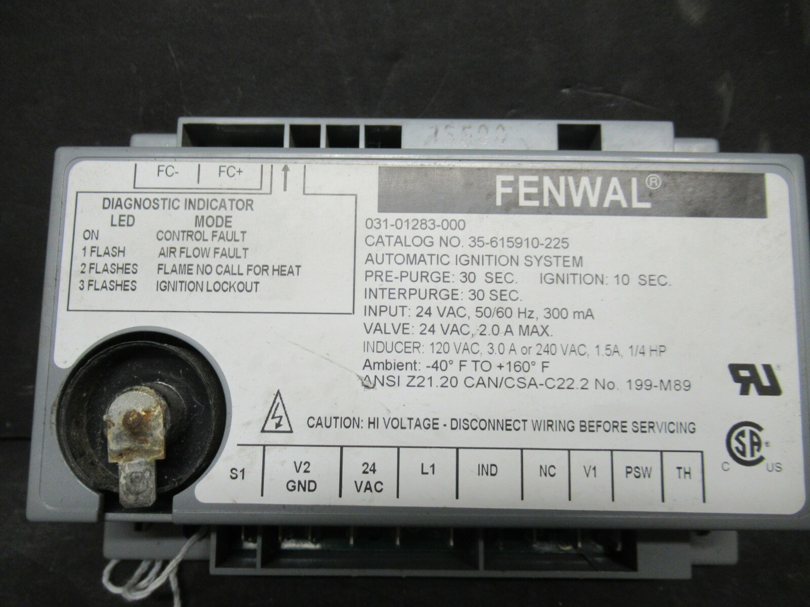 FENWAL IGNITION CONTROL MODULE 031-01283-000 / 35-615910-225 24 VAC | eBay