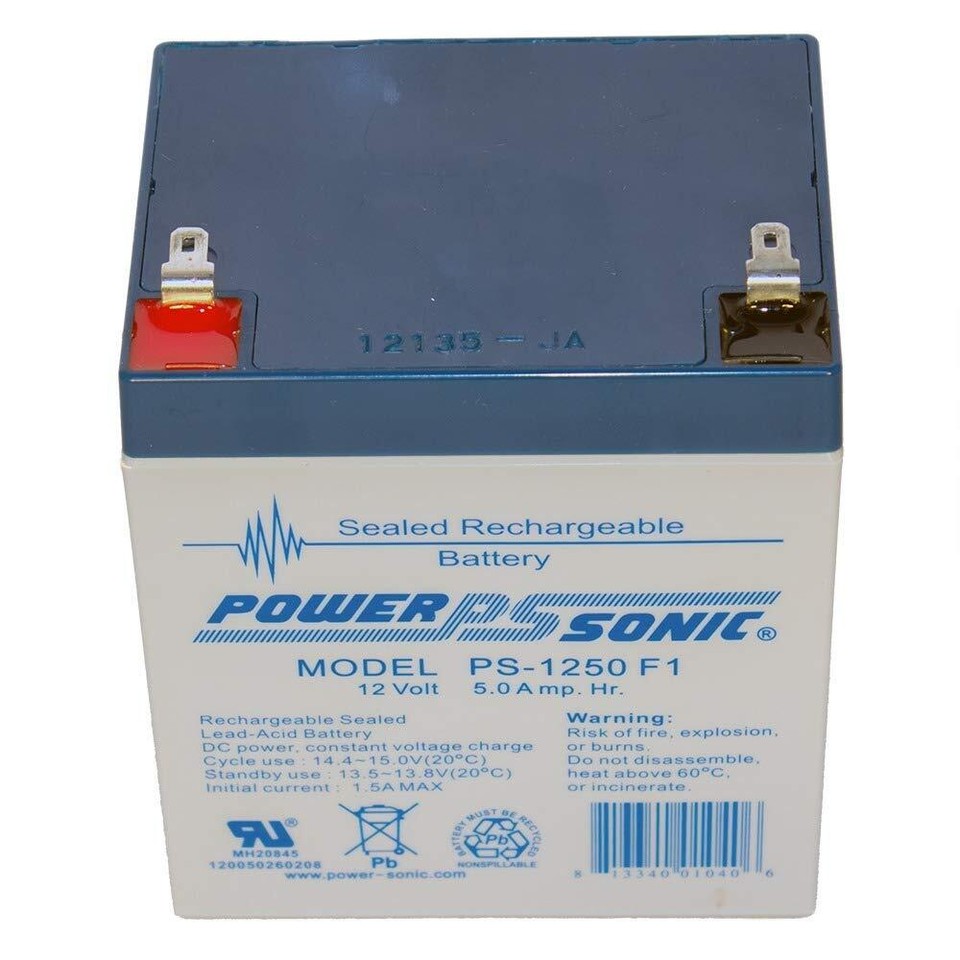 Rechargeable Sealed Lead Acid Battery PS-1250 12V 5.0AH @ 20-hr. 12V 4. ...