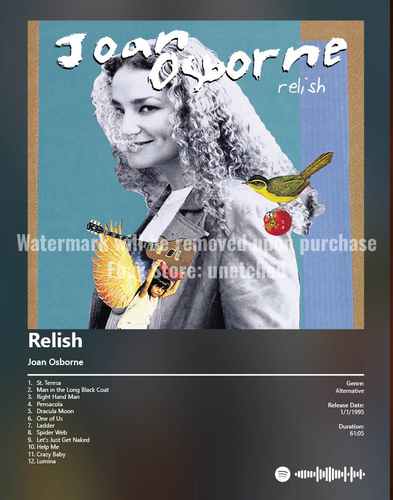 Joan Osborne - Relish Album Art Poster (11x14) | eBay