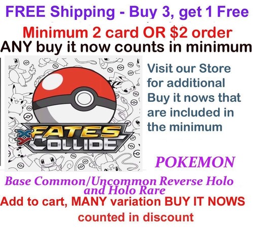 Pokémon TCG: Fates Collide /124 Base Holo Pick Choose 2 card=free ship ...