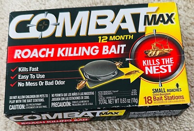 Combat Max 12 Month Roach Killing Bait Small Roach Bait Station 18 ...