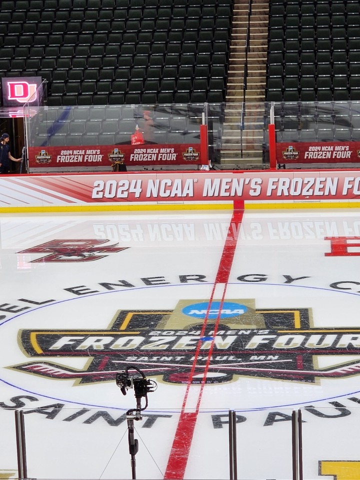 2024 NCAA Mens Frozen Four Logo Hockey Puck St Paul, MN Denver Boston ...