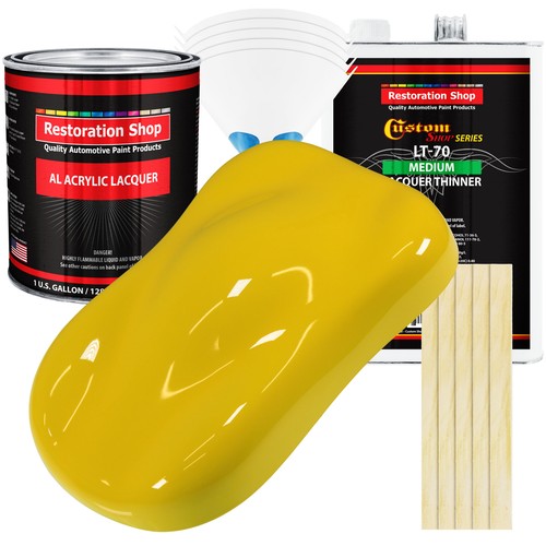 Electric Yellow Acrylic Lacquer Gallon Auto Paint Kit, Medium Thinner ...