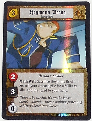 HEYMANS BREDA CYNOPHOBE FOIL FULLMETAL ALCHEMIST BW #20/110 C FMA TCG ...