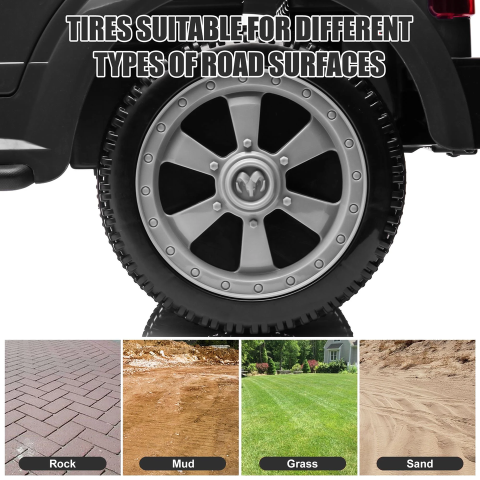 Dodge RAM Ride on Car, 12V Powered Ride on Toy with Remote Control ...