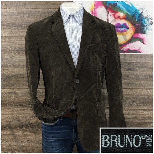 Bruno Mens Blazer Sport Coat Two Button Casual Jacket Size 44R Corduroy ...