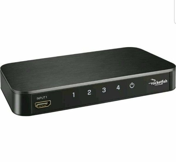 Rocketfish 4-port HDMI Switch 4k Ultra HD HDR 18 Gbps Remote Control ...