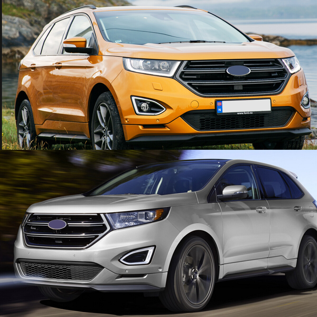 Fits For 2015-2018 Ford Edge Front Upper Grille Gloss Black Sport No ...