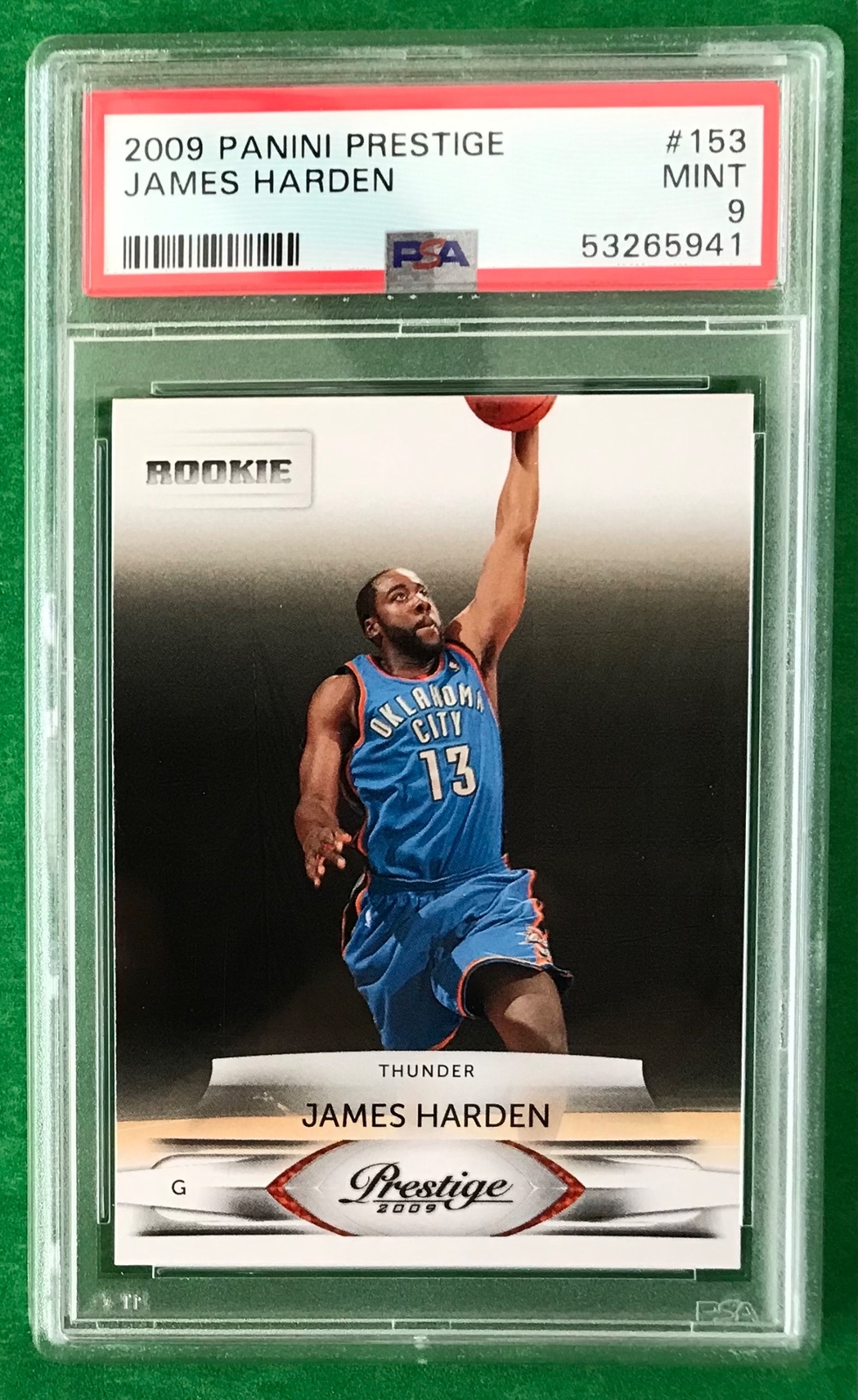 James Harden Rookie RC 2009 Panini Prestige #153 PSA 9 Mint - Thunder ...