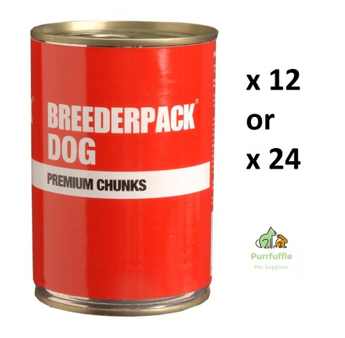 BREEDERPACK PREMIUM CHUNKS Wet Dog Food Meat Choose 12 or 24 400g Tins ...