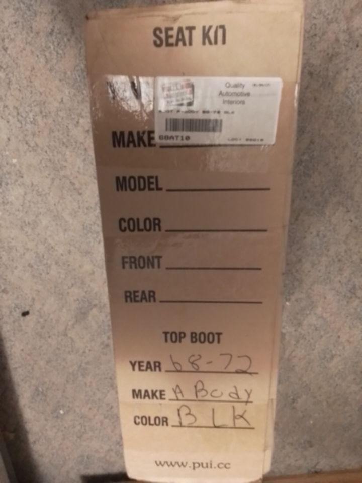 71-72 Chevelle Bucket Seat Cover &Top Boot A-Body Black Leather 68-72 ...