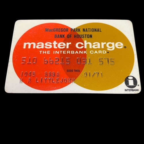 Vtg Master Charge Credit Card MacGregor Park National Bank Houston Exp ...