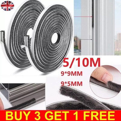 5M Draught Excluder Brush Pile Weather Seal Strip Insulation Door ...