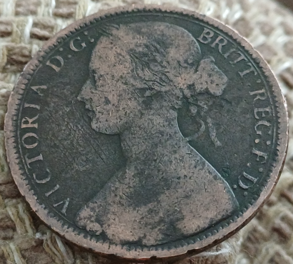 1868 VICTORIAN BUN/YOUNG HEAD ONE PENNY COIN SEE PICS Z 893 VERY LOW ...