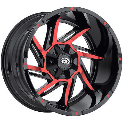 4-Vision 422 Prowler 20x12 8x170 -51mm Black/Red Wheels Rims 20" Inch ...