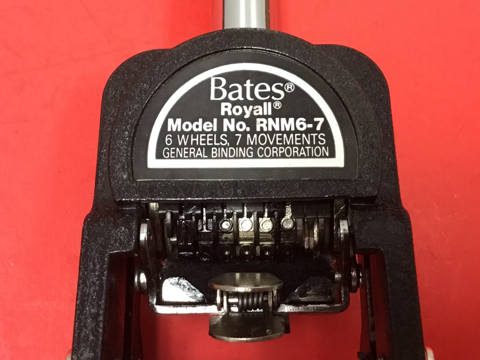 Bates Royall - P/N: RNM6-7 - Numbering Machine - 6 Wheels - 7 Movements ...