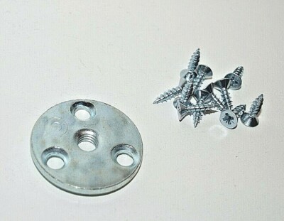 Set Of 4 Leg Fixing Mounting Round Plates Brackets Level Flat M8 Metal ...