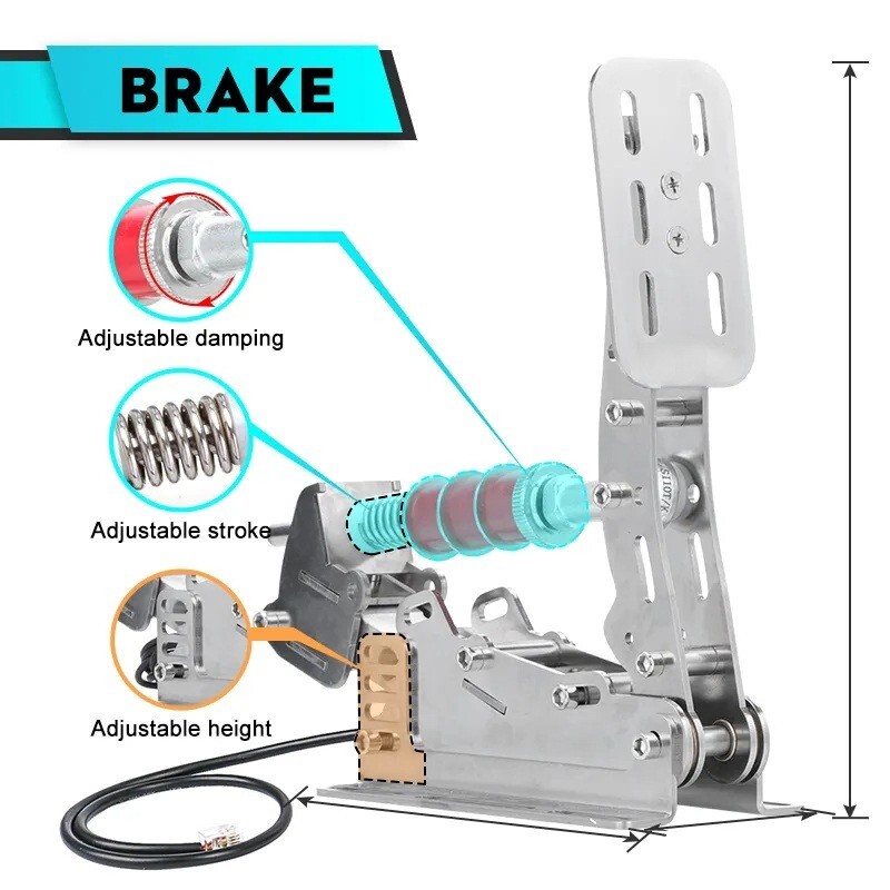 SIMUBOX Load Cell Pedals V2. 2 Pedals Set. 2 hydraulic Dampers ...