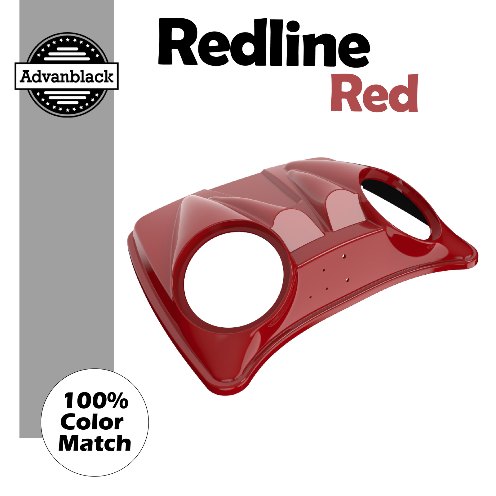 Dual 8'' Speaker Lids REDLINE RED For Harley Razor, Chopped & King Tour ...