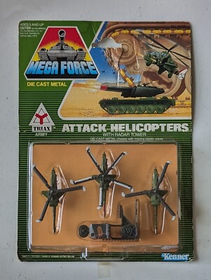 new vtg 1989 Kenner Mega Force TRIAX Attack Helicopters Die Cast Metal ...
