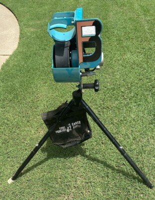 First Practice Fence Buster 45 MPH Baseball Softball Pitching Machine ...
