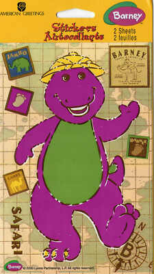 Barney sticker sheet 2000 2 sheets in original packing sealed 4x6 | eBay